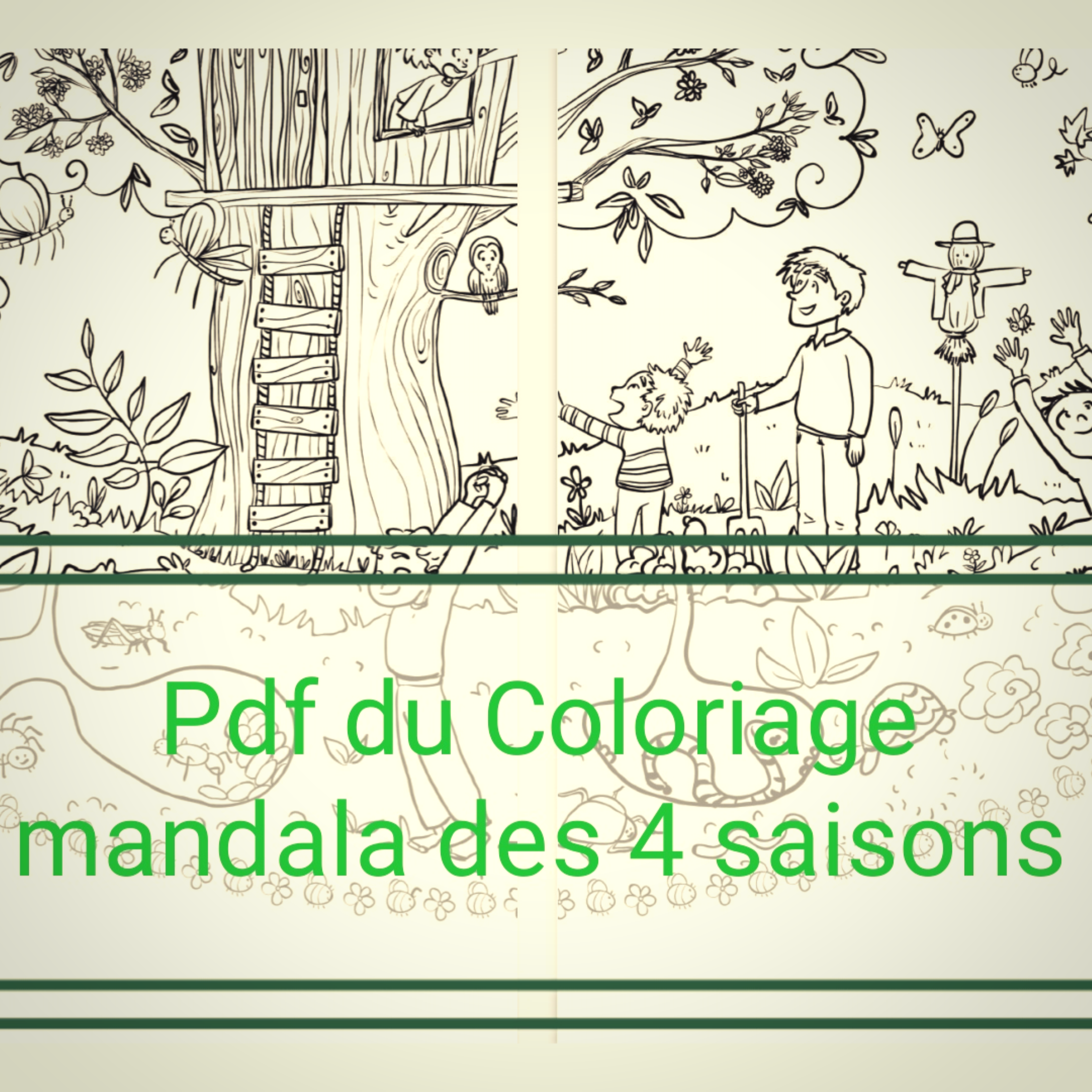 Fichier pdf du coloriage mandala des 4 saisons - Doudou Zen