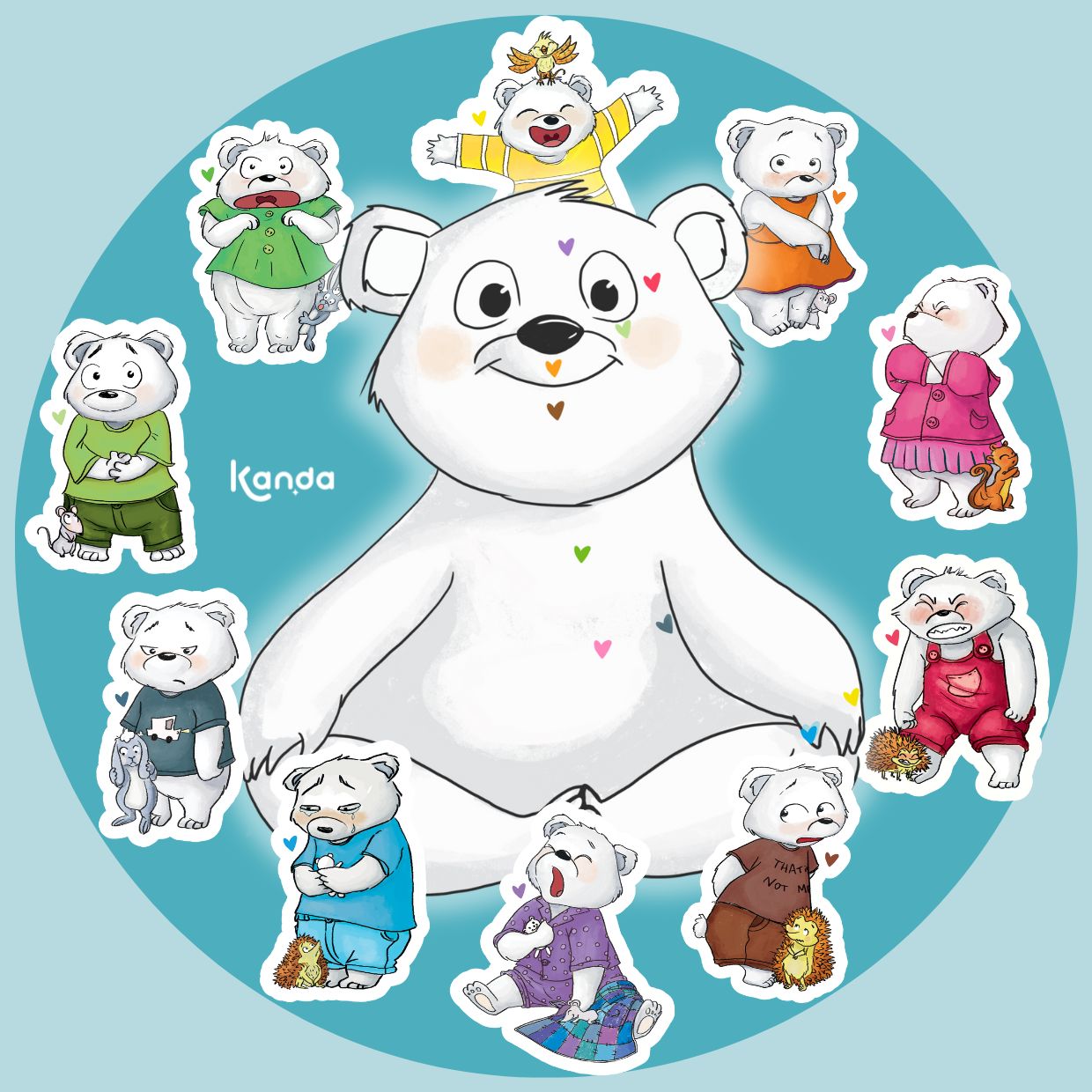 Peluche des émotions KANDA l'ours polaire